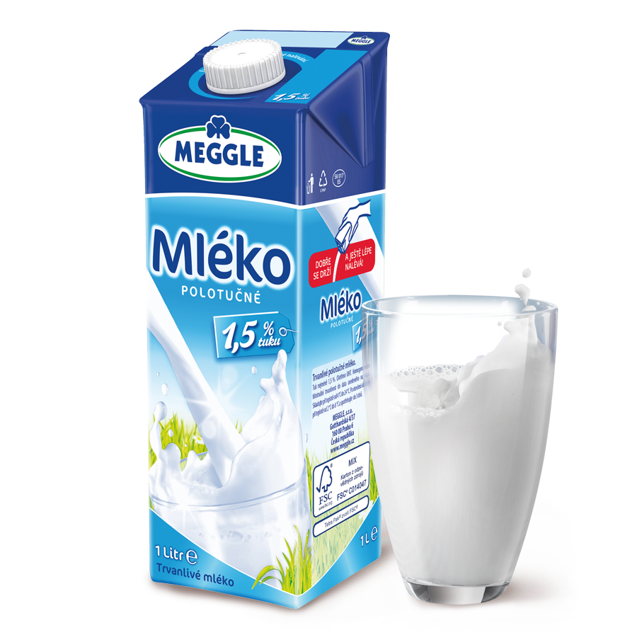 Trvanlivé mléko polotučné EDGE 1l | Meggle